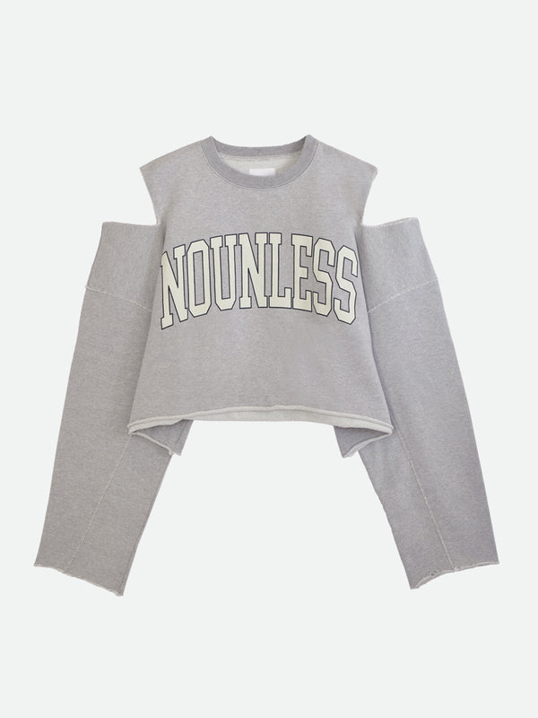 NOUNLESS CUT OFF LOGO SWEAT