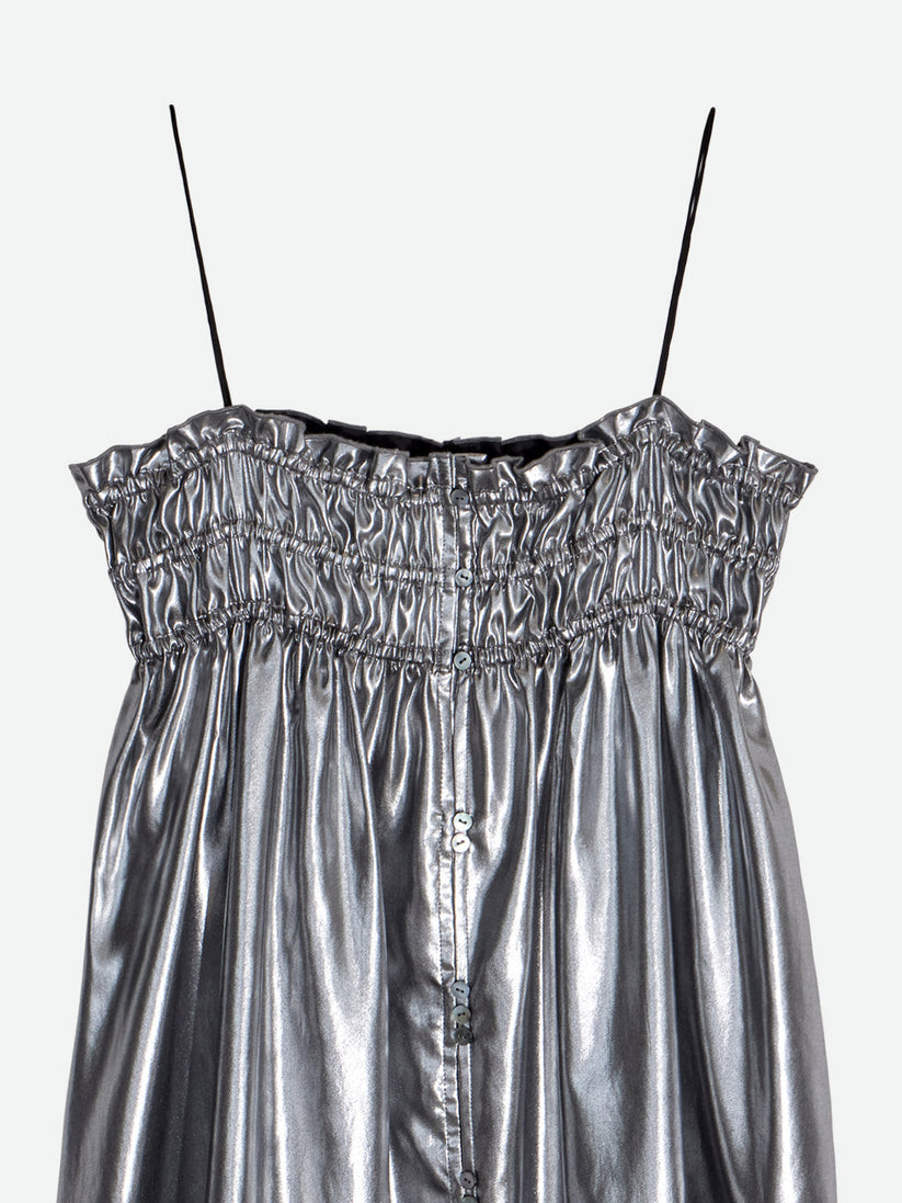 GLITTER GATHER ROUGH CAMI DRESS – NOUNLESS